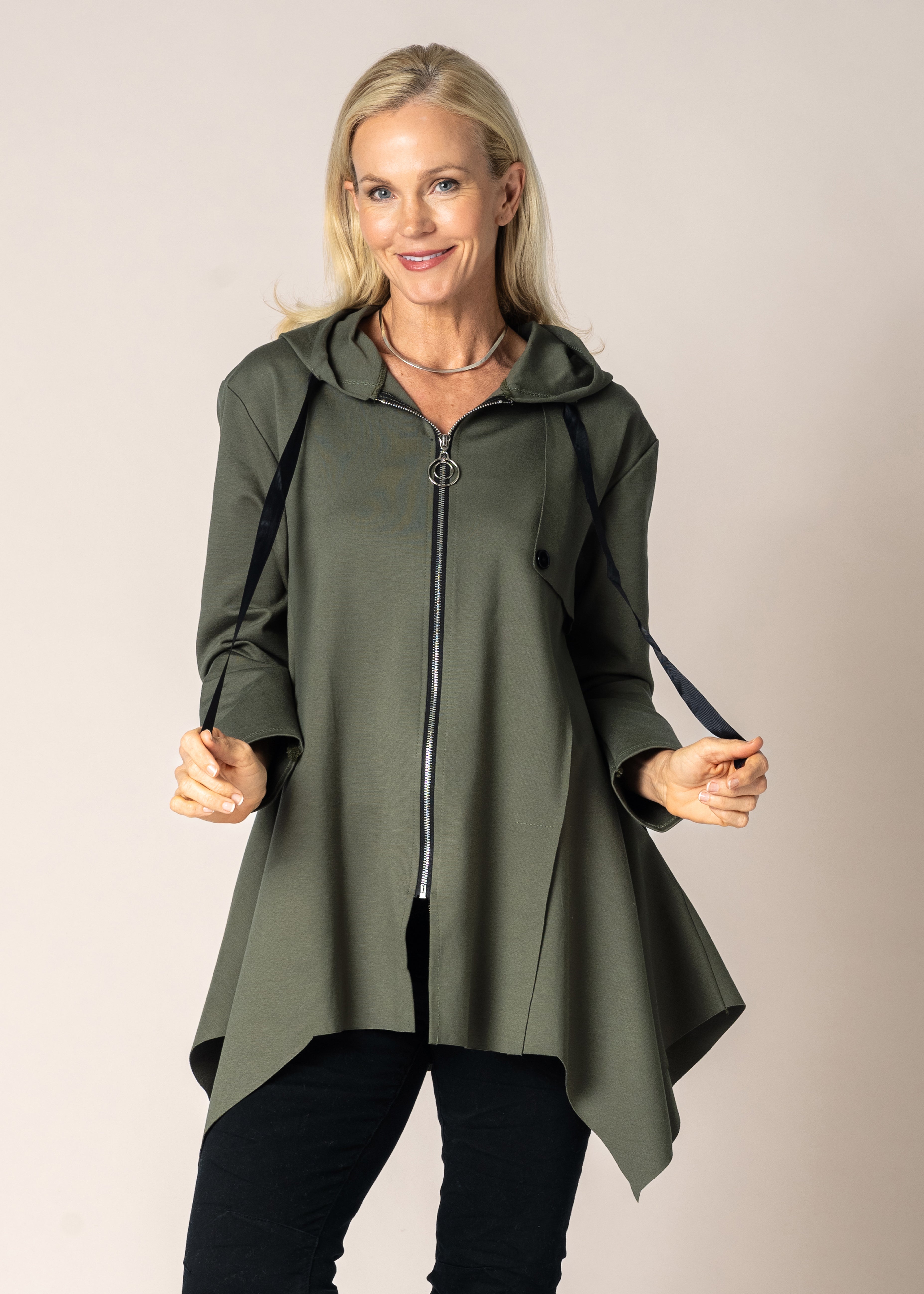 Tia Jacket in Khaki - Imagine Fashion