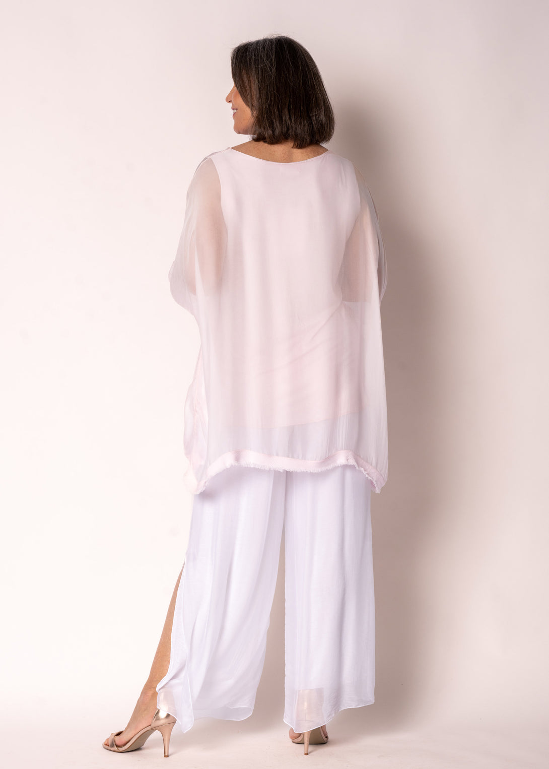 Amulet Silk Top in Modena Pink - Imagine Fashion