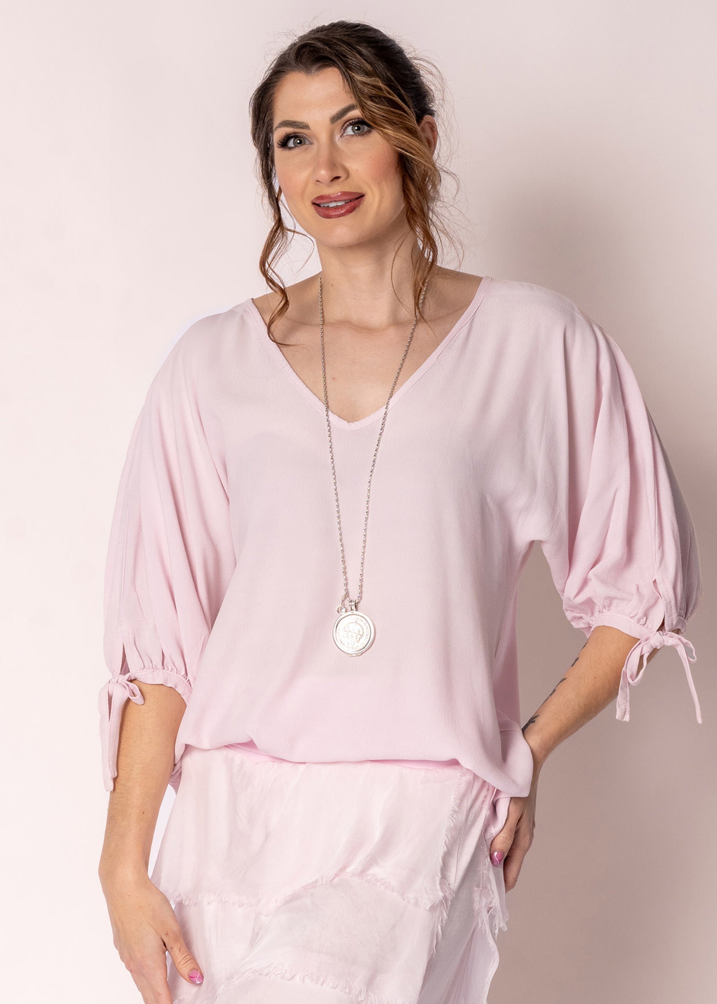 Dinara Top in Modena Pink - Imagine Fashion
