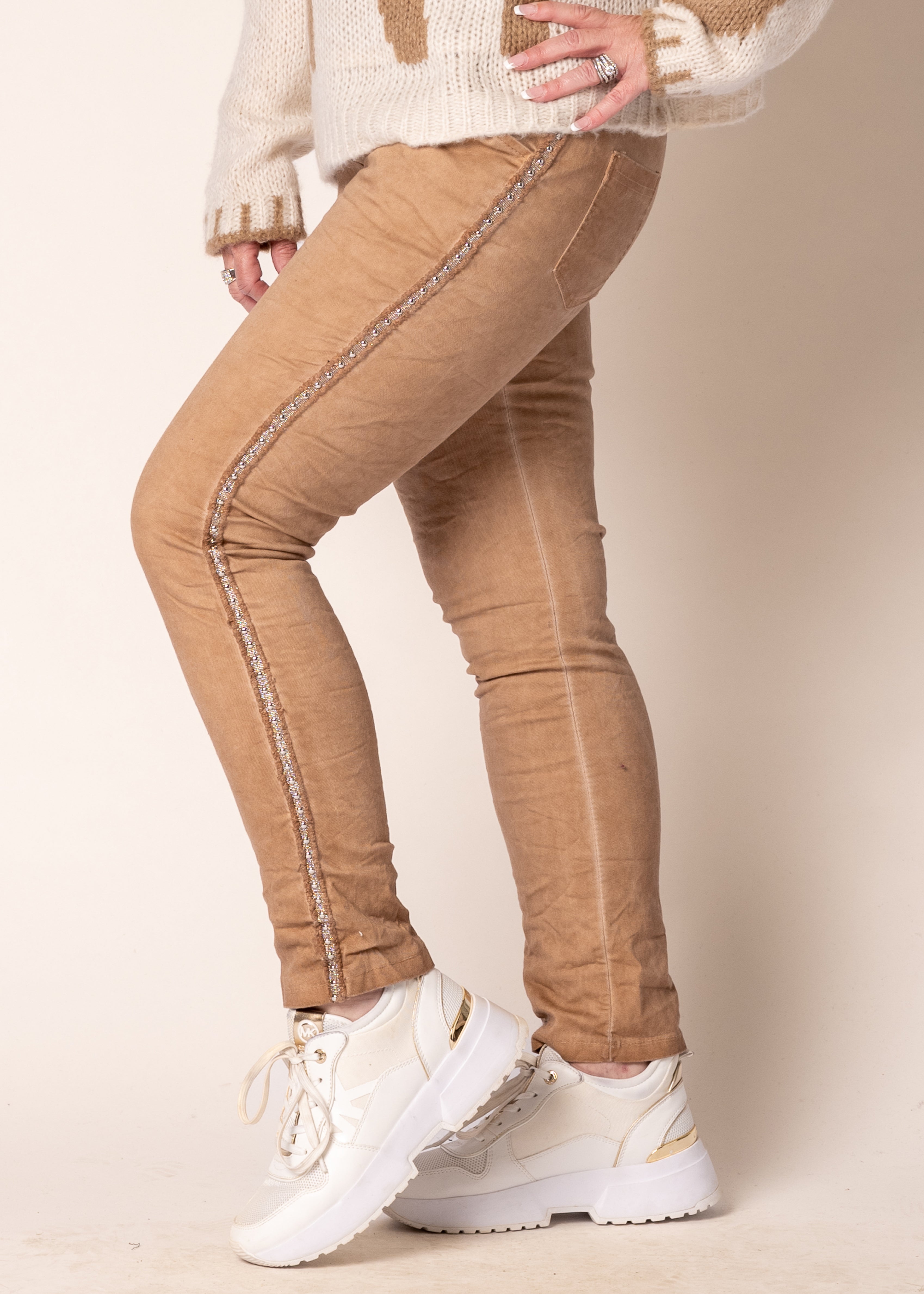 Usha Pants in Milk Chocolate - Imagine Fashion
