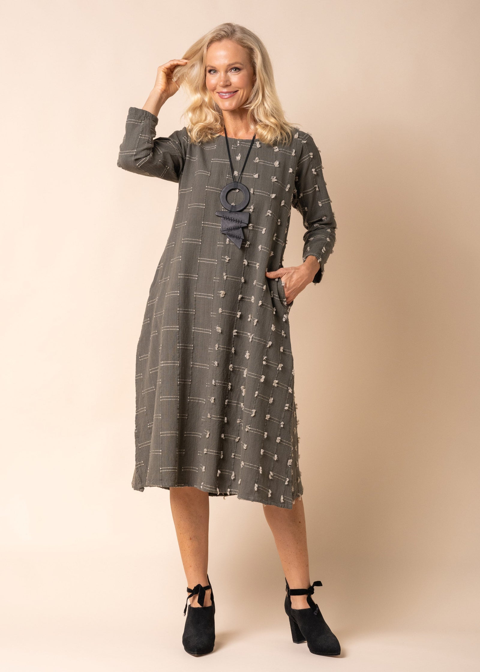 Luella Dress in Khaki - Imagine Fashion