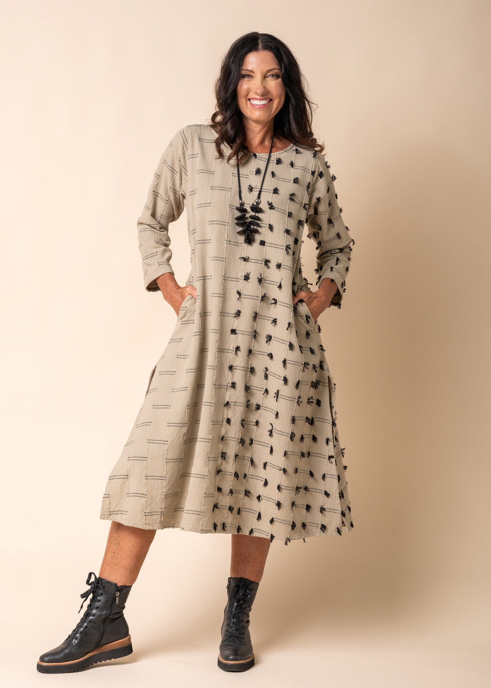 Luella Dress in Latte - Imagine Fashion