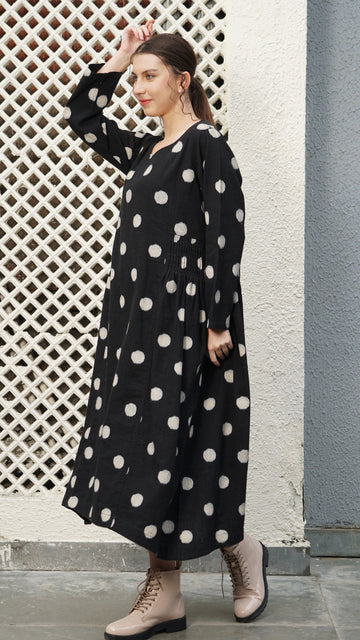 Alpine Linen Blend Dress in Onyx – Imagine Fashion